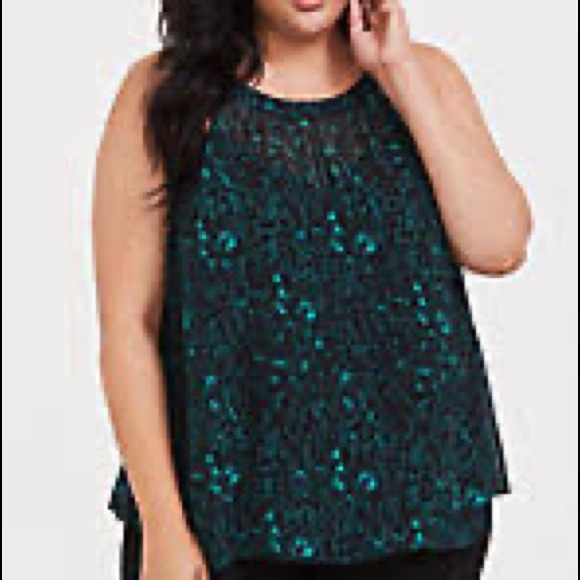 torrid | Tops | Torrid 5 Emerald Green Leopard Animal Print Chiffon ...